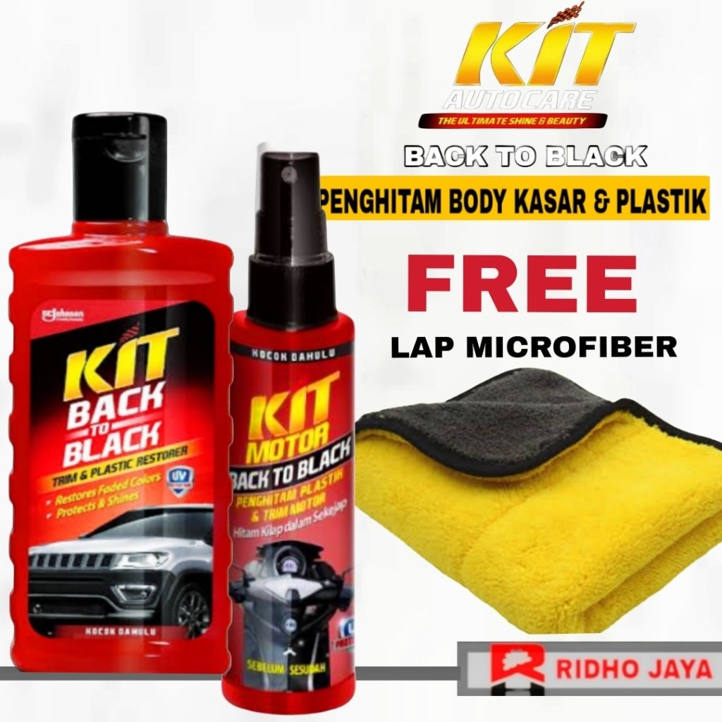 Jual Kit Motor Back to Black 115 ml - Trim Restorer Bonus Kain Lap ...