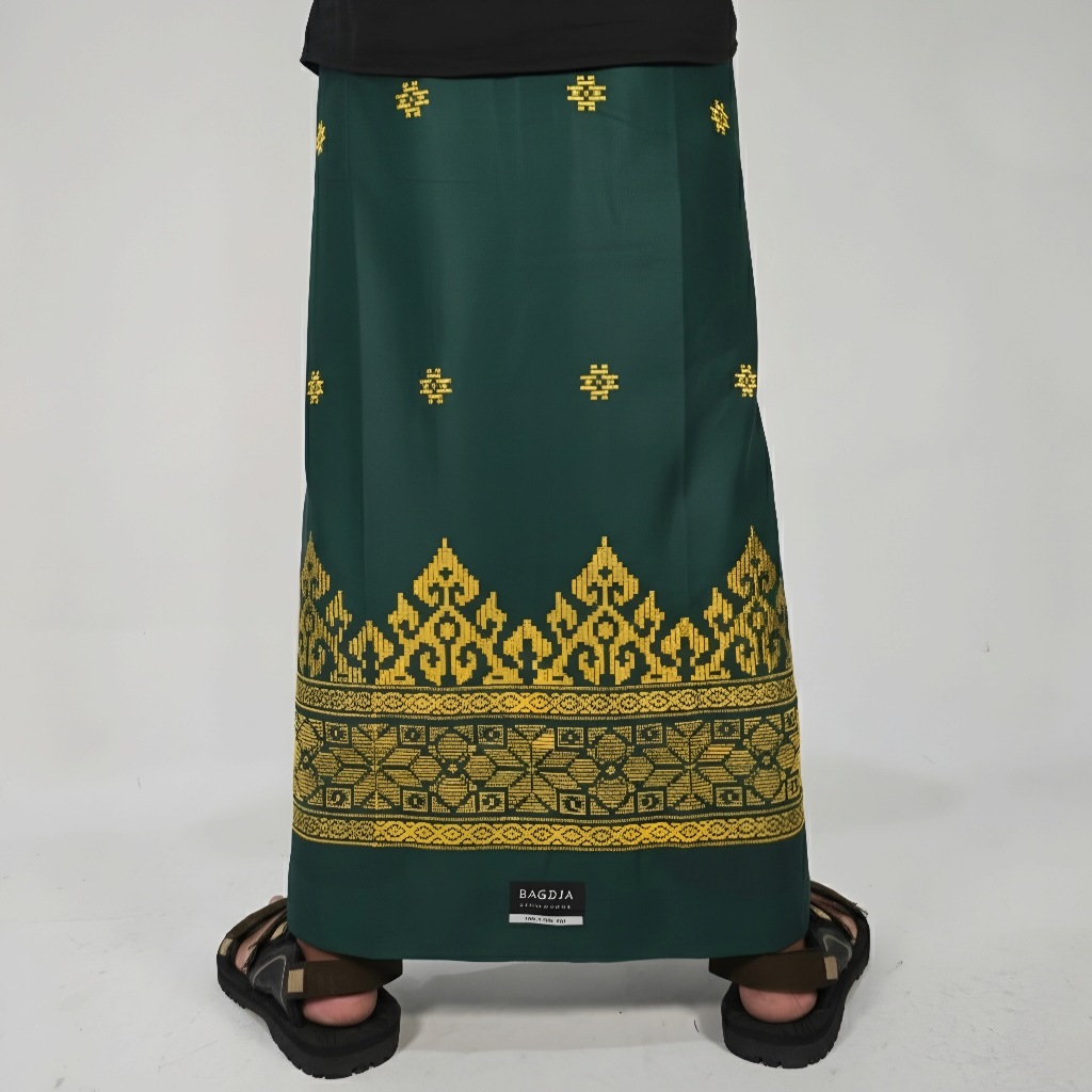 Jual BAGDJA Sarung Katun Bordir Motif Pucuk Rebung Hitam Pintu Aceh ...