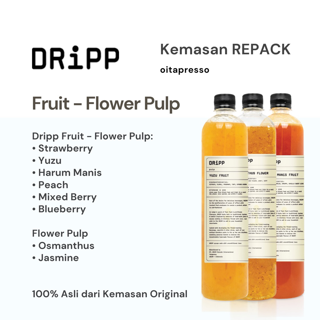 Jual REPACK - All Varian Dripp Syrup / Fruit-Flower Pulp [30, 50, 100 ...