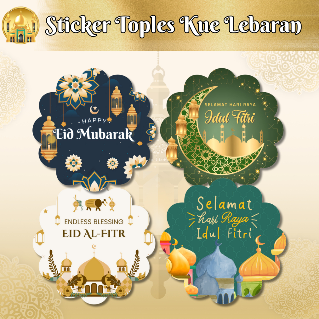 Jual Sticker Toples Kue Lebaran Selamat Hari Raya Idul Fitri Eid ...