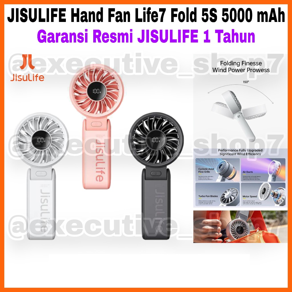 Jual JISULIFE Hand Fan Life7 Fold 5S 5000 mAh - Garansi Resmi JISULIFE ...