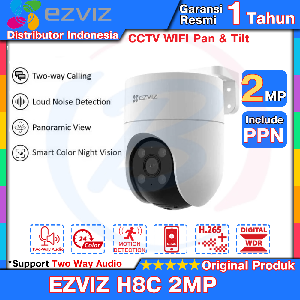Jual Ezviz H8C 2mp CCTV Wifi Pan & Tilt Suport Color Night Vision 2 Way ...