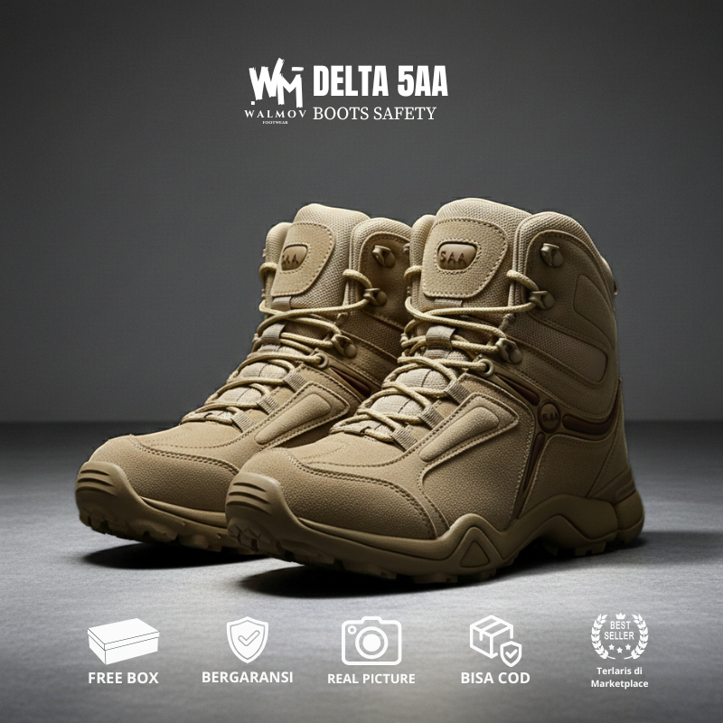 Jual Sepatu Safety Pria Boots Delta 5AA Tactical PDL 6Inc Outdoor ...