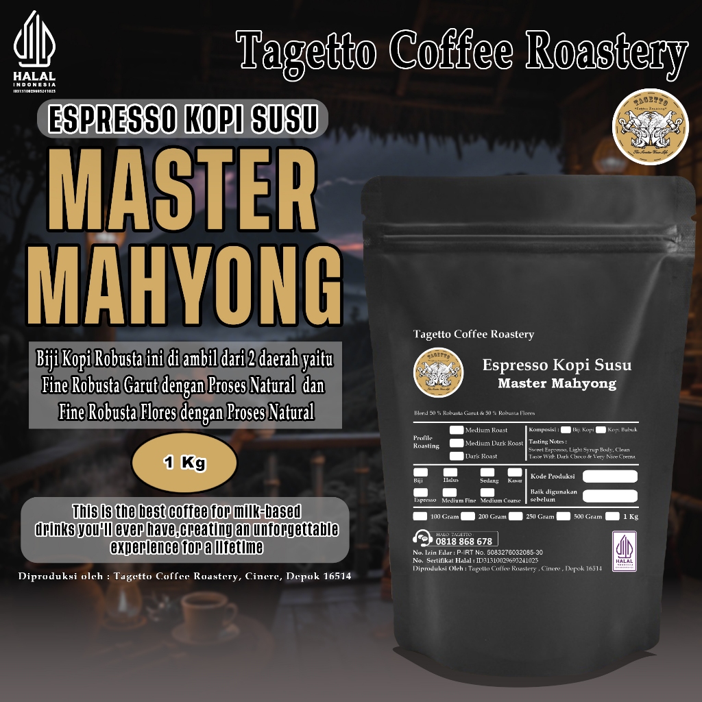 Jual BIJI KOPI ESPRESSO KOPI SUSU MASTER MAHYONG 1KG | BEAN GROUND ...