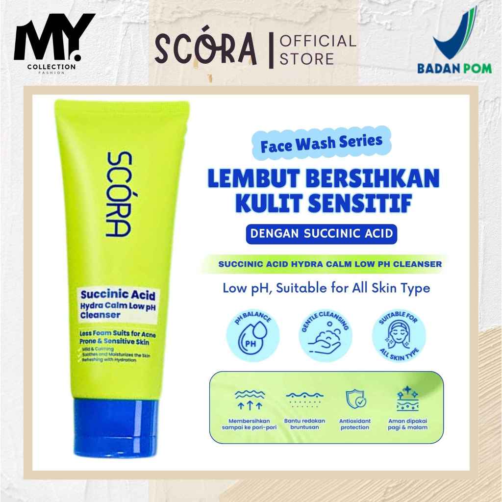 Jual [READY SIAP KIRIM] SCORA Succinic Acid Hydra Calm Low pH Cleanser ...