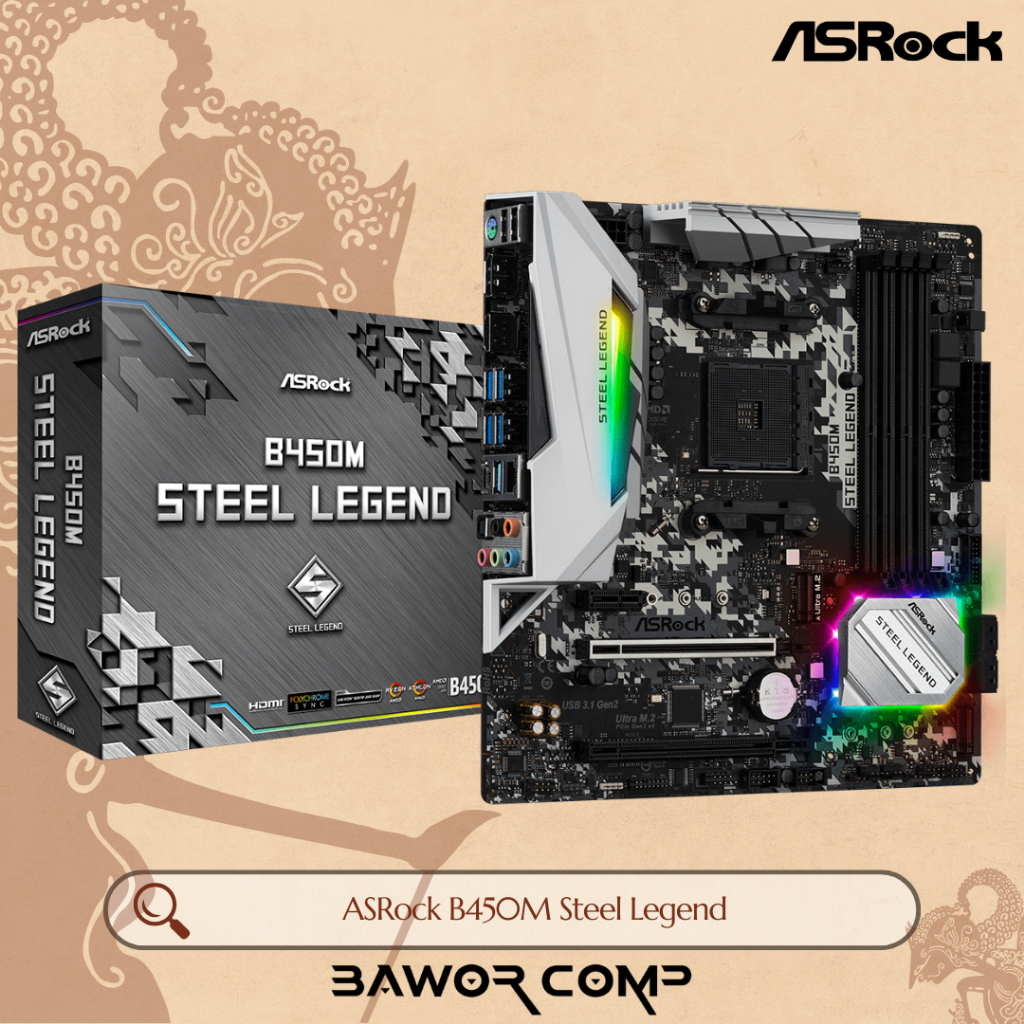 Jual ASRock B450M Steel Legend - Motherboard AM4, AMD Promontory B450 ...