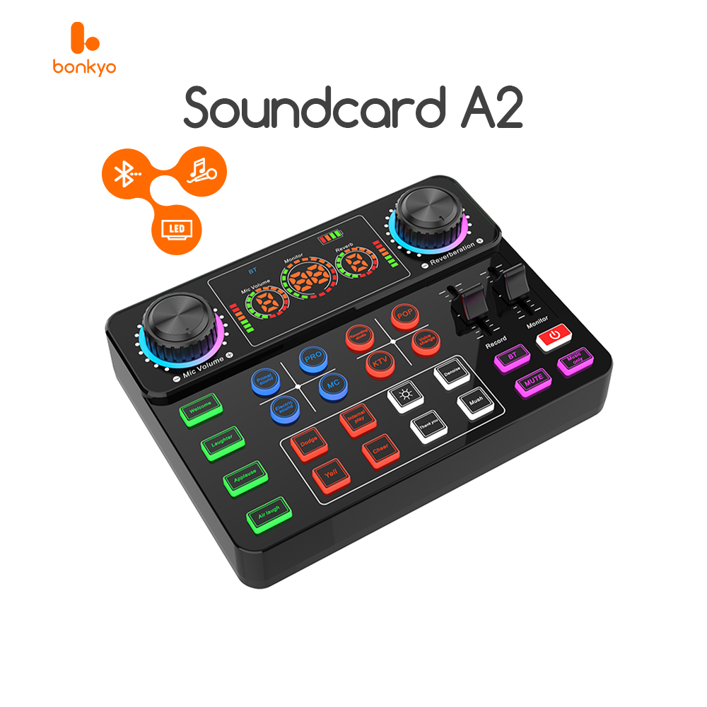 Jual Bonkyo Kit Streaming Langsung: Sound card A2 + Mikrofon M100 ...