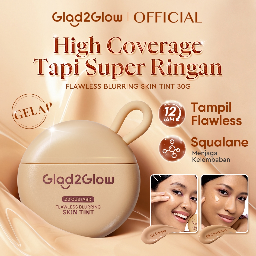 Jual [Shade Spesial Kulit Gelap] Glad2Glow Flawless Blurring Skin Tint ...