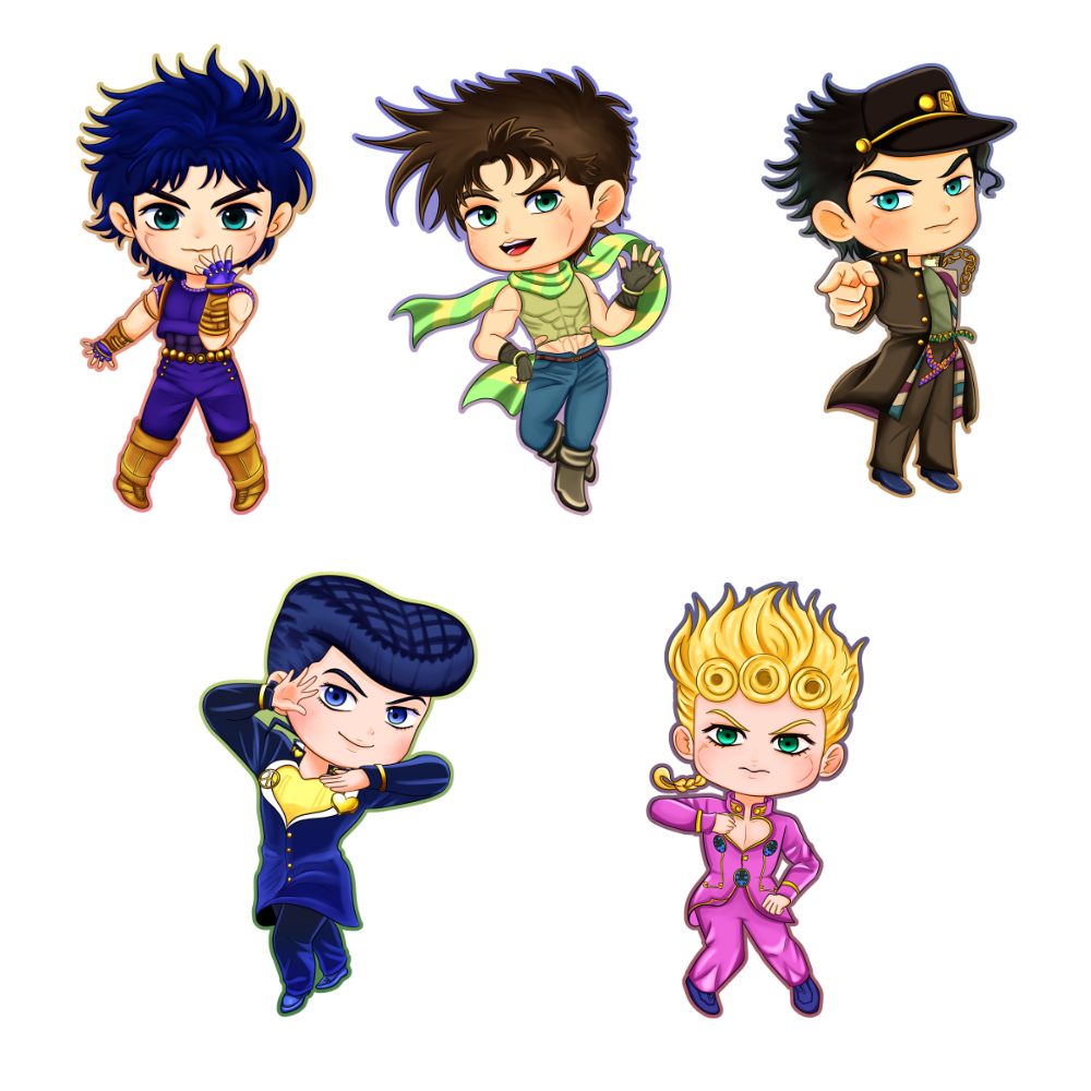 Jual Sticker fanmade JoJo Bizarre Adventure JJBA laminasi Glitter (7 cm ...