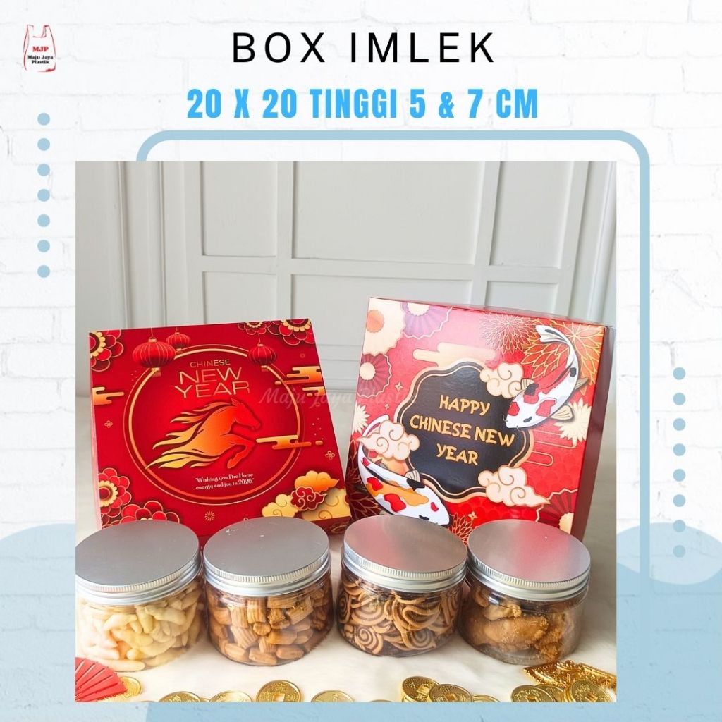 Jual Box Imlek 20x20 Tinggi 5 & 7 cm | Dus Kue Imlek CNY | Box Hampers ...