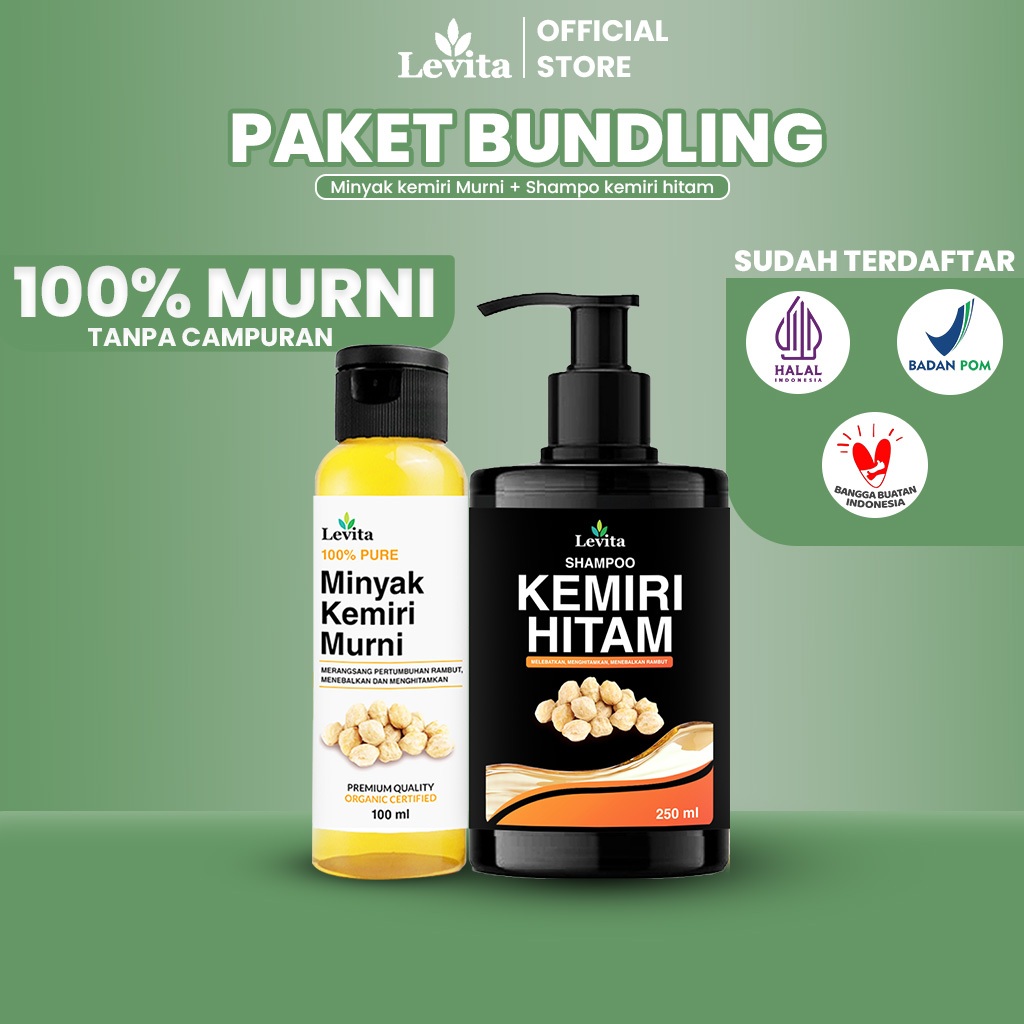 Jual [PAKET BUNDLING] Levita Minyak Kemiri Murni 100ml & Shampoo Kemiri ...