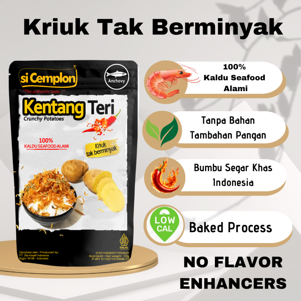 Jual si Cemplon Kentang Teri Medan Non MSG 52g | Shopee Indonesia