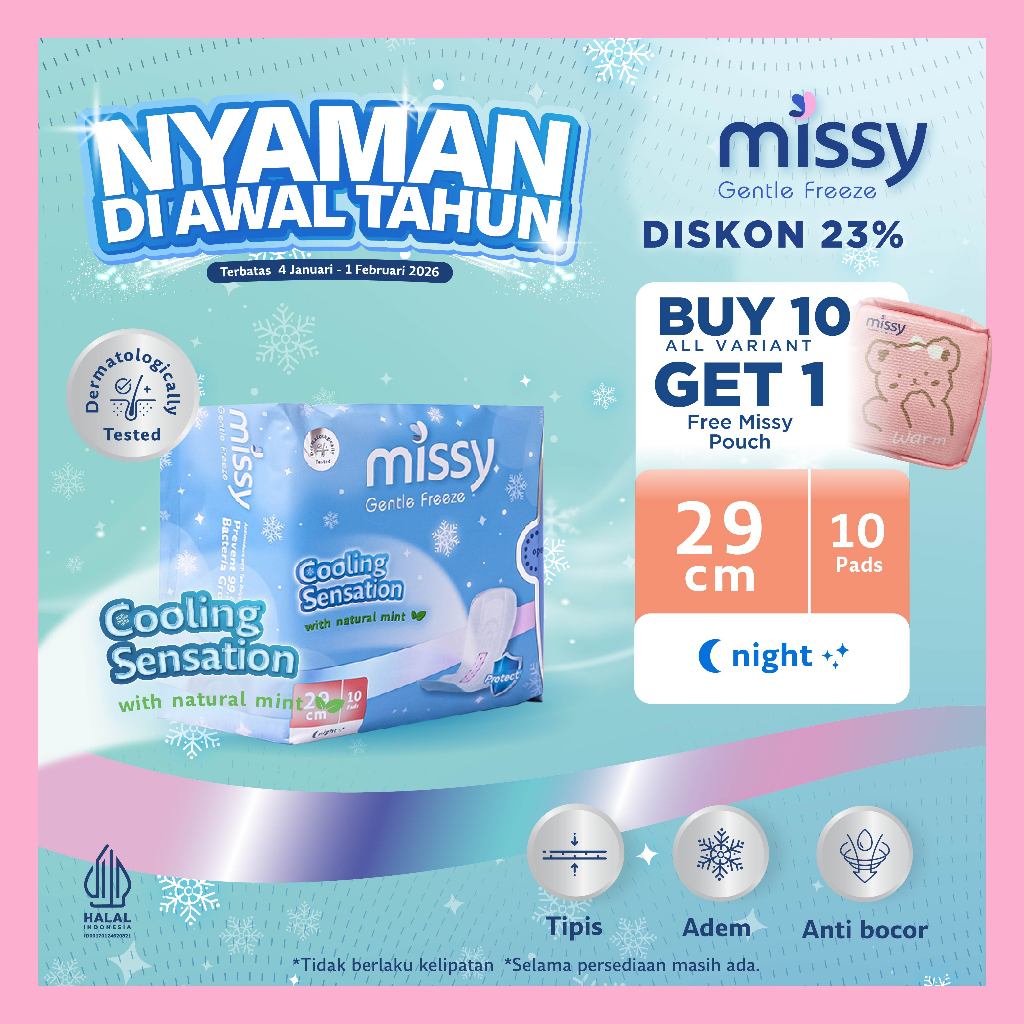 Jual Pembalut MISSY GENTLE FREEZE NIGHT / Pembalut HERBAL Kesehatan ...