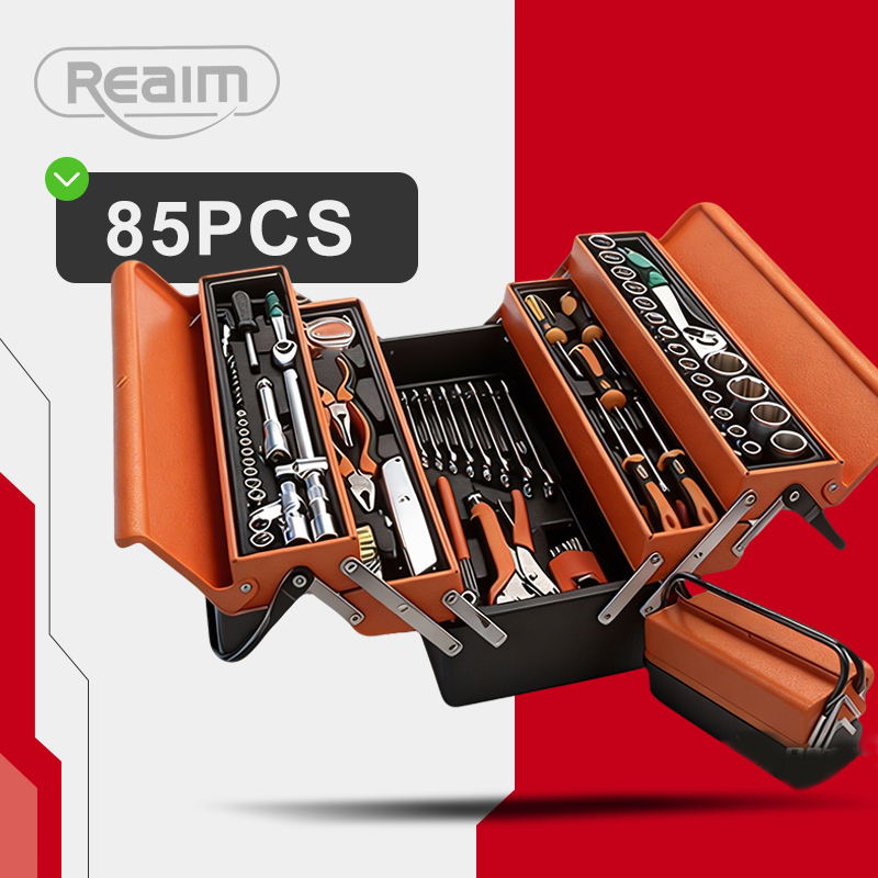 Jual Reaim Tool Box Set Lengkap 85 Pcs Tool Box Perkakas Kunci Sok Set ...