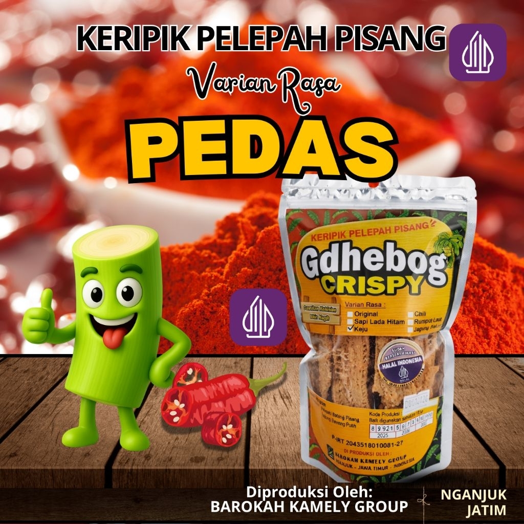 Jual Rasa Pedas - Keripik Pelepah Pisang / Debog / Gdhebog Crispy ...