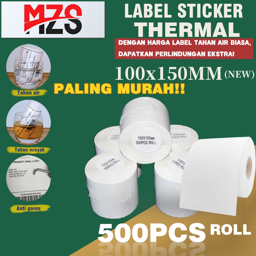 Jual Kertas Label Thermal 100x150 ukuran Waterproof Sticker Label ...