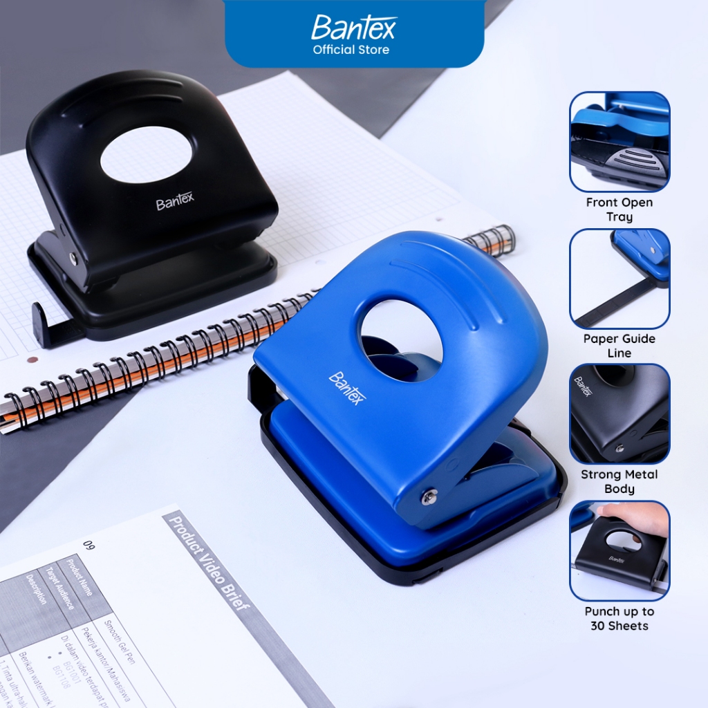 Jual Bantex Pelubang / Pembolong Kertas / Punch Besi Metal Untuk 30 ...