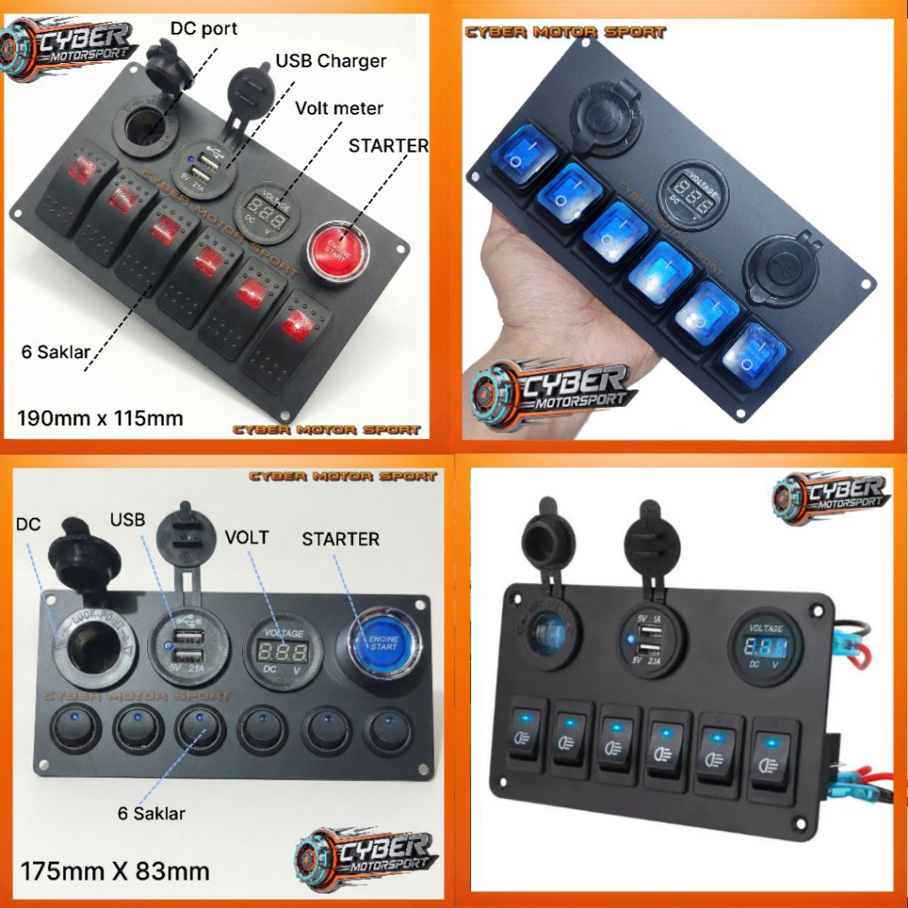 Jual switch on off 6 saklar universal mobil offroad bus truck boat ...
