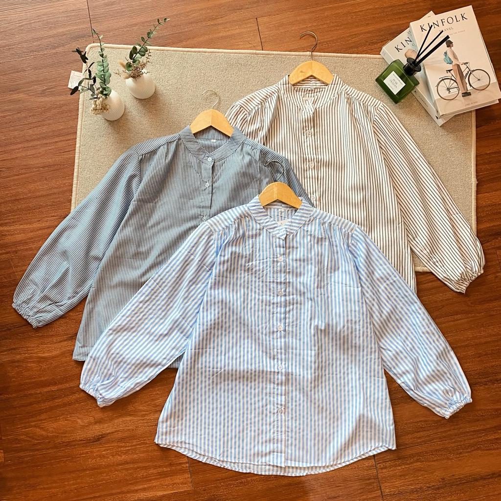 Jual Lighter.id - UCEL Stripe Motif ( Atasan Wanita , Busui Friendly ...