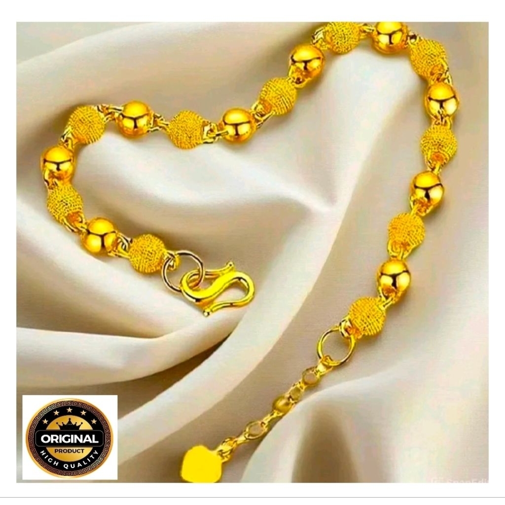 Jual Gelang Titanium Wanita Elegan Mewah Anti Karat model bola ...