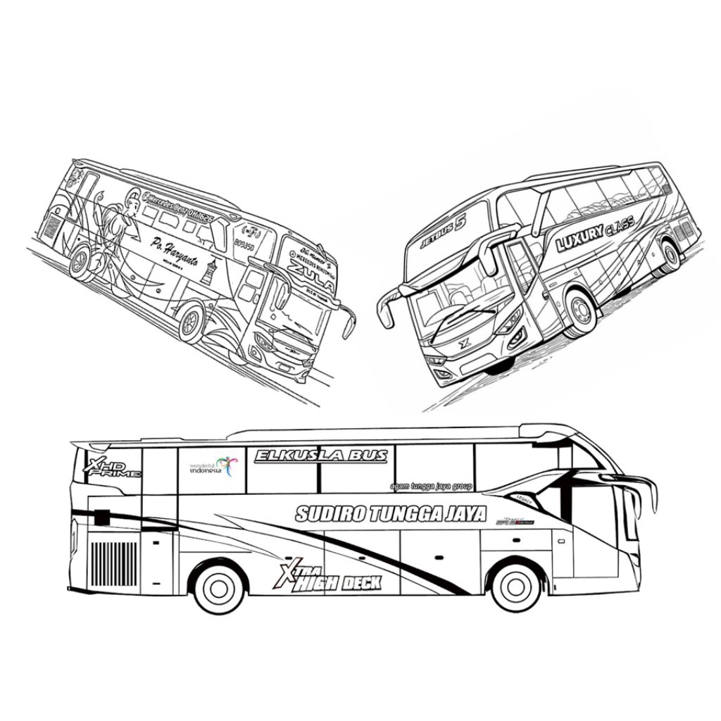 Jual 30 sketsa mewarnai bus, bus JB 5, bus mania | Shopee Indonesia