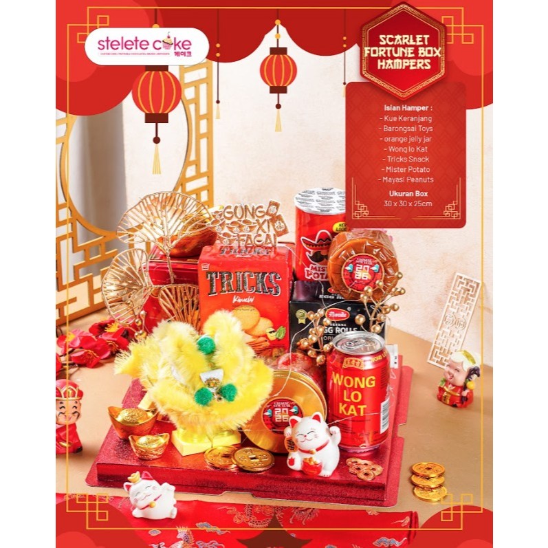 Jual Imlek 2026/Imlek/Hampers/Parcel/Scarlet Fortune Box Hampers/Kue ...