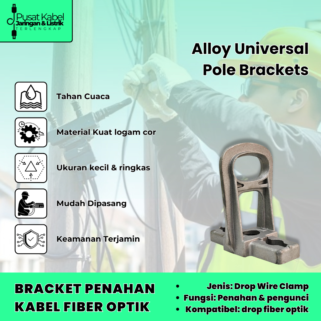 Jual Bracket Tiang Fiber Optik Aluminium Alloy | Hanging Anchoring ...
