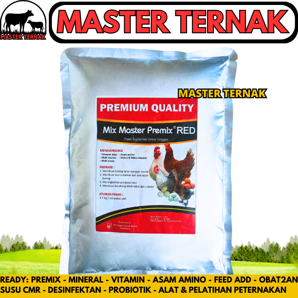 Jual MIX MASTER PREMIX RED 1 KG - Premix Ayam Bebek Petelur & Pemerah ...