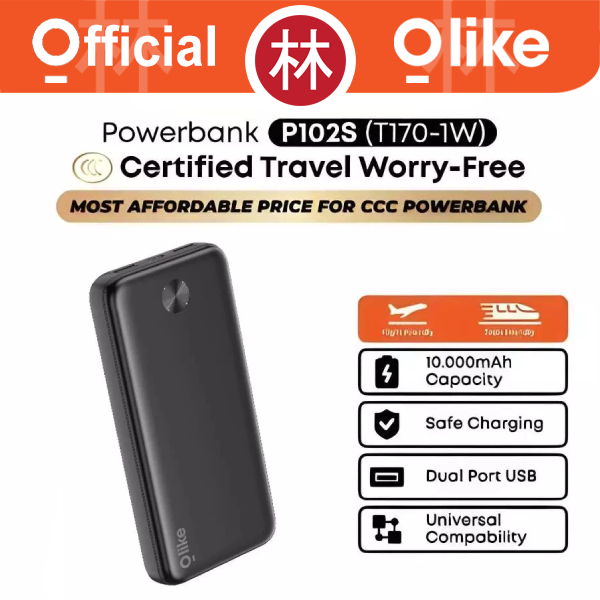 Jual Olike P102S / T170 -1W Powerbank CCC 10000 mAh Fast Charging 2.1A ...