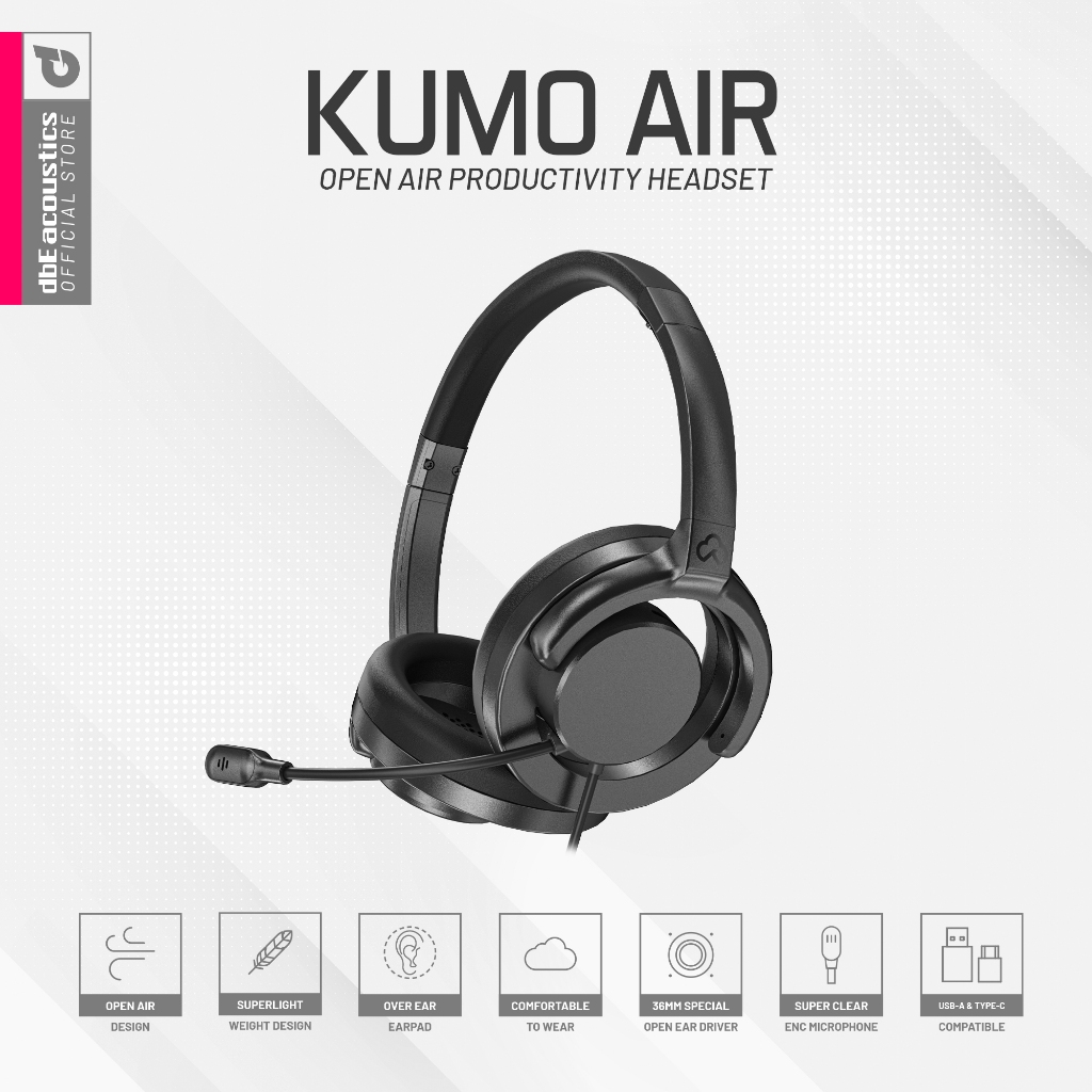 Jual dbE Acoustics KUMO AIR Headset Kantor Open Air dengan ENC ...