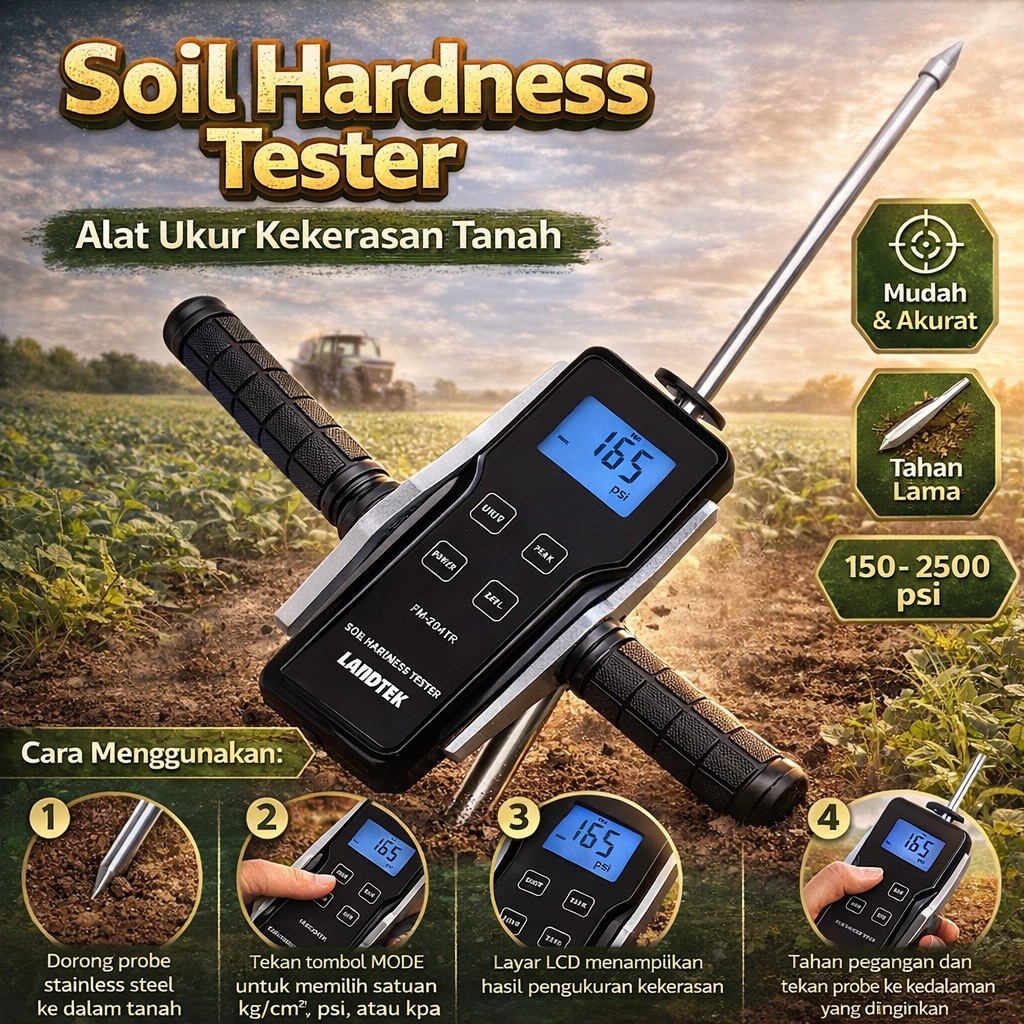 Jual Soil Hardness Tester Landtek FM-204TR Alat Ukur Kekerasan Tanah ...