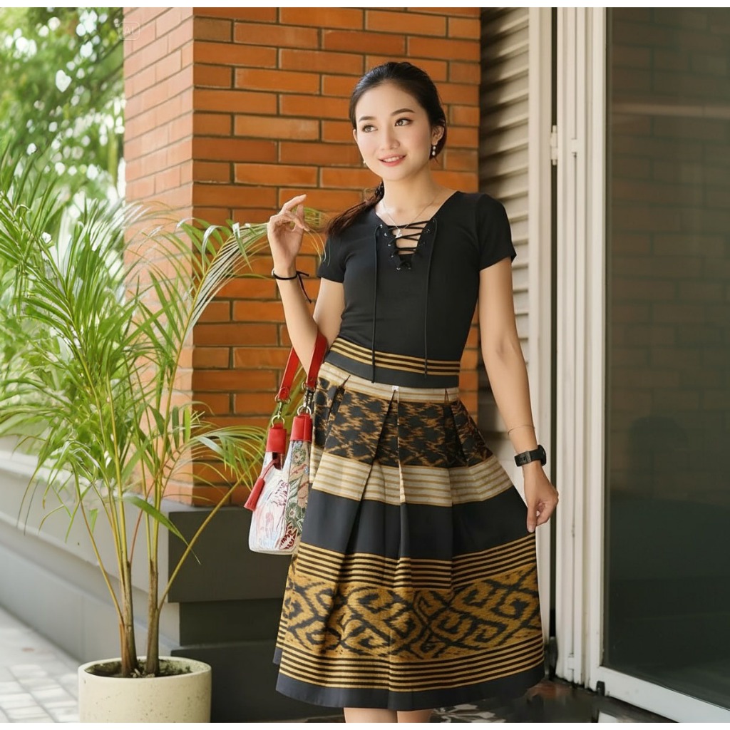 Jual Rok Tenun Pendek Wanita | Bawahan Tenun Asli | Adem & Nyaman untuk ...