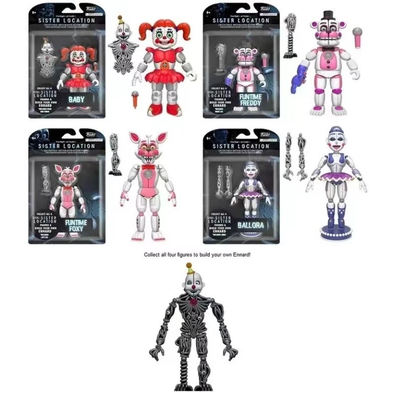 Jual Fuko New FNAF Sister Location Figures Funtime Freddy Foxy Ballora ...