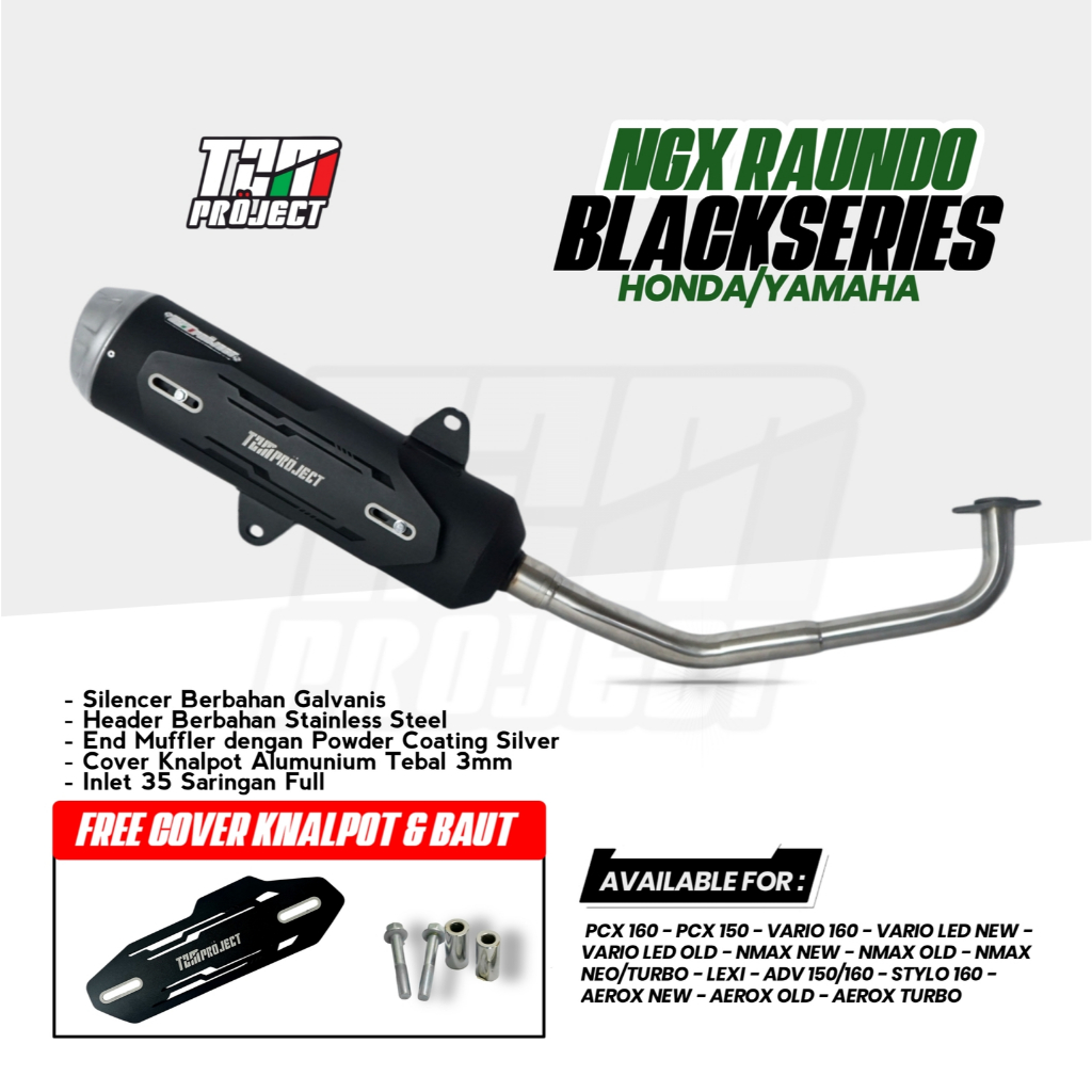 Jual TZM Project Knalpot STD Racing New NGX Raundo Black Untuk Honda ...