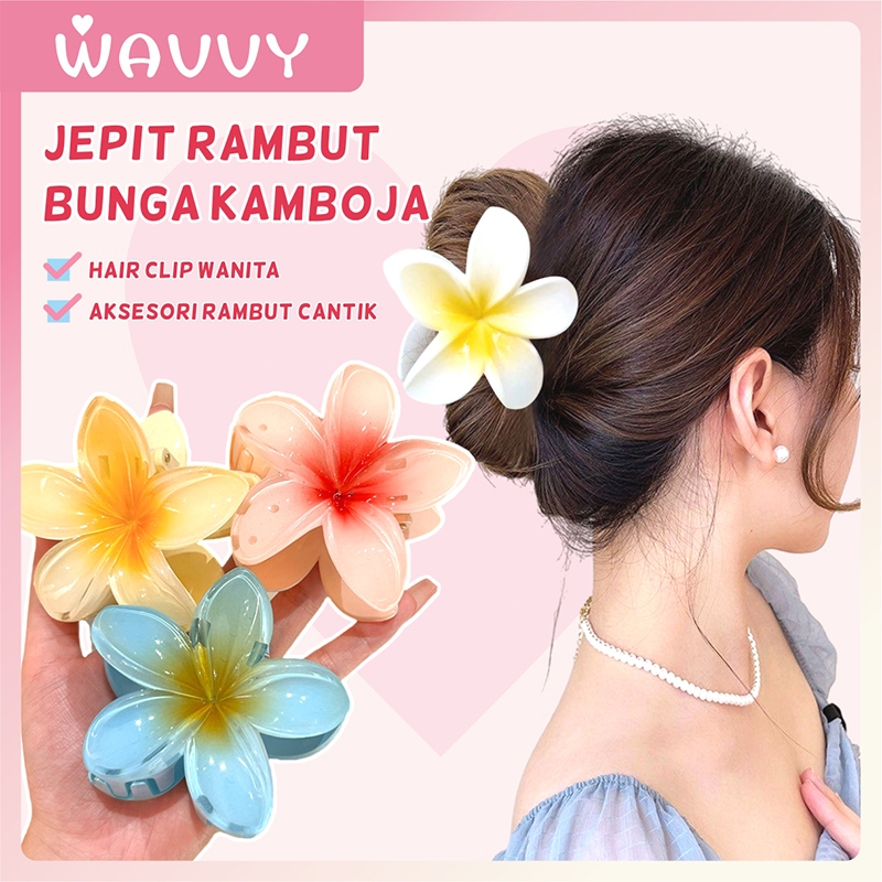 Jual Wavvy Jepit Rambut Bunga Kamboja Jepit Rambut Akrilik Liburan Tepi ...