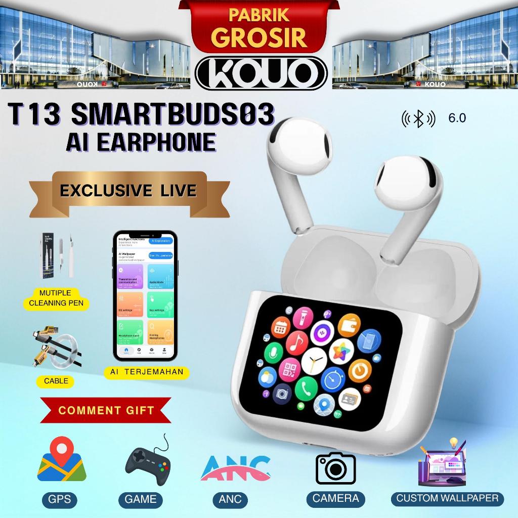Jual [EXCLUSIVE LIVE] KOUO NEW T13 TWS AI Earphone Layar Terjemahan ...