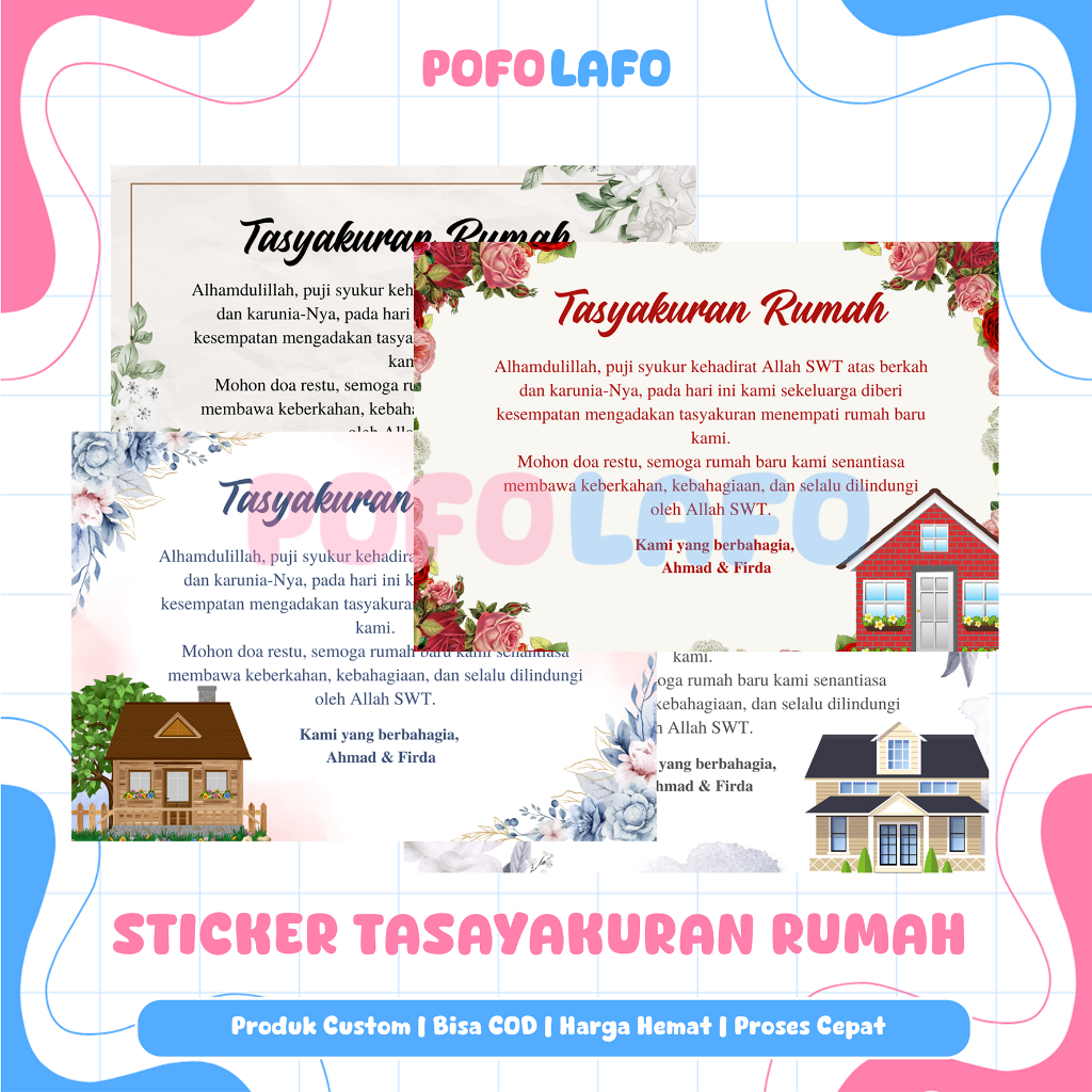 Jual STIKER SYUKURAN RUMAH/STIKER TASYAKURAN RUMAH/LABEL SYUKURAN RUMAH ...