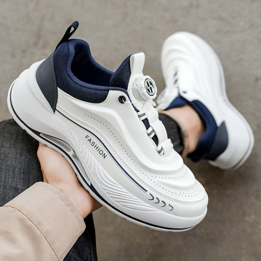 Jual Whoppy Jaden Sepatu Cowok Keren Sneakers Pria 3D Hitam Polos Putih ...