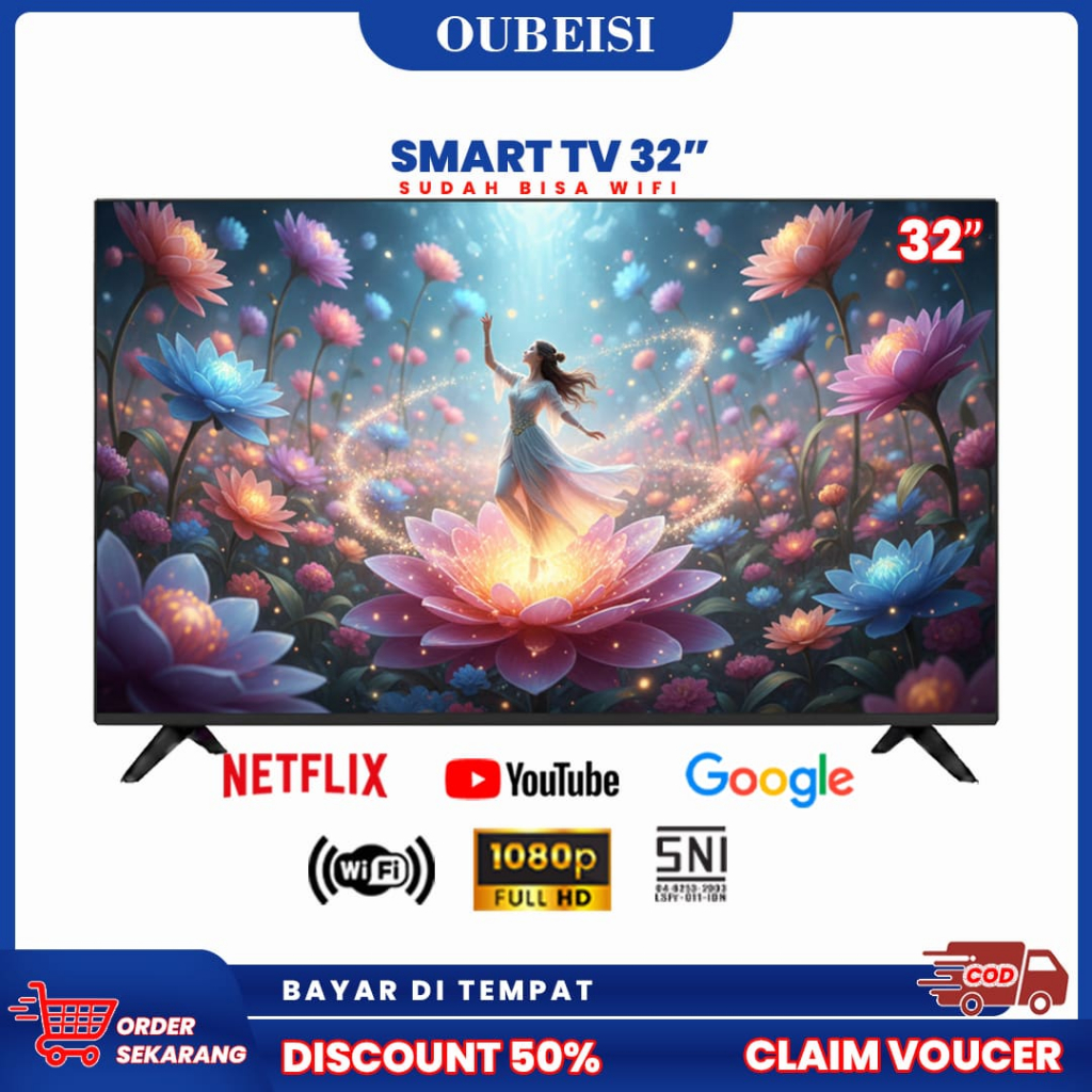 Jual OUBEISI Smart TV LED 19/21/22/24/25 inch tv Digital tv Android ...