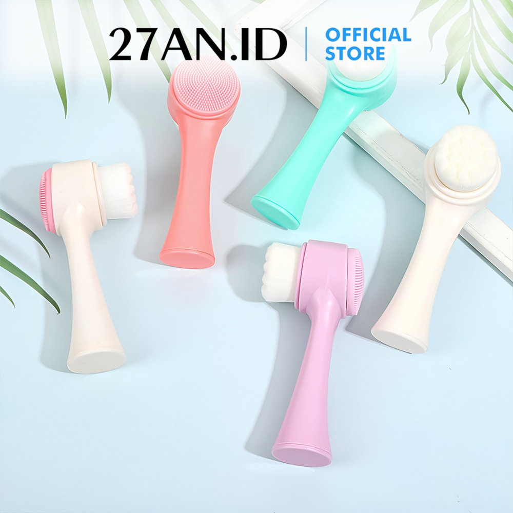 Jual (27AN.ID) Alat Cuci Muka 2in1 Facial Cleansing Brush Silicone ...