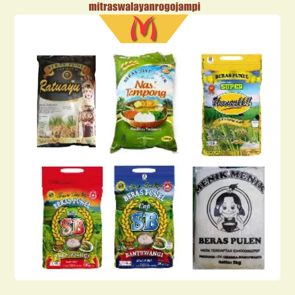 Jual ANEKA BERAS 5KG | TEMPONG, RATU AYU, OSING, UENAK, SB BERAS ...