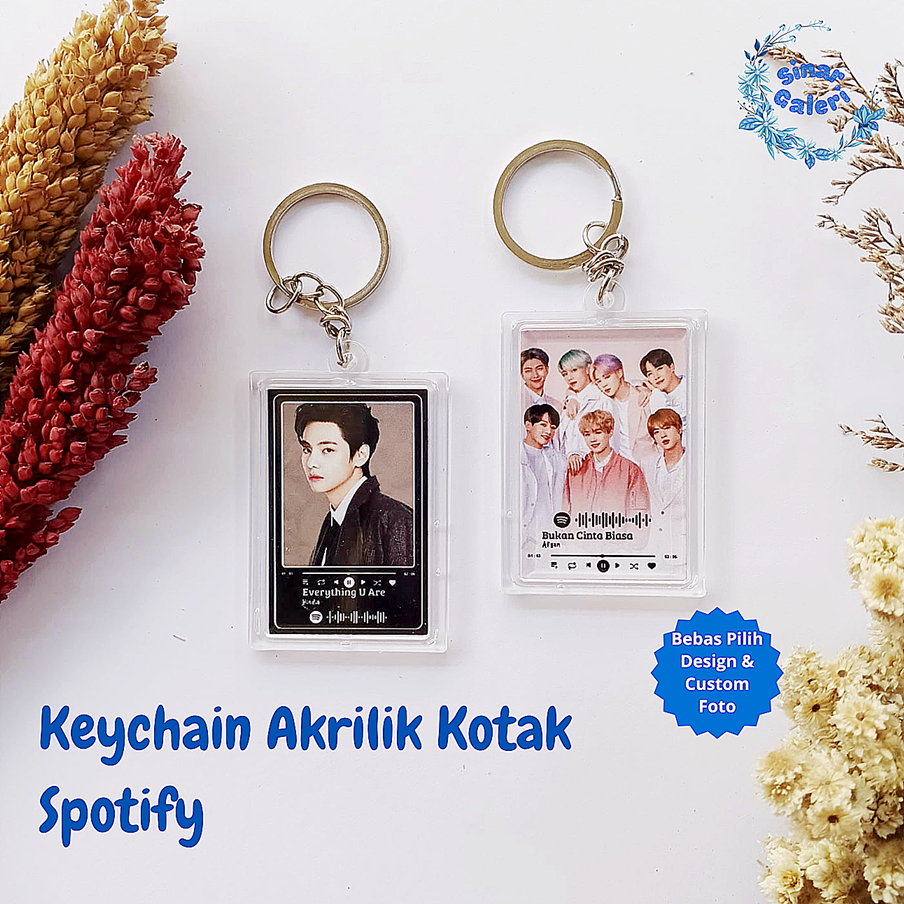 Jual CUSTOM Gantungan Kunci Akrilik KOTAK SPOTIFY I Keychain Foto Dua ...