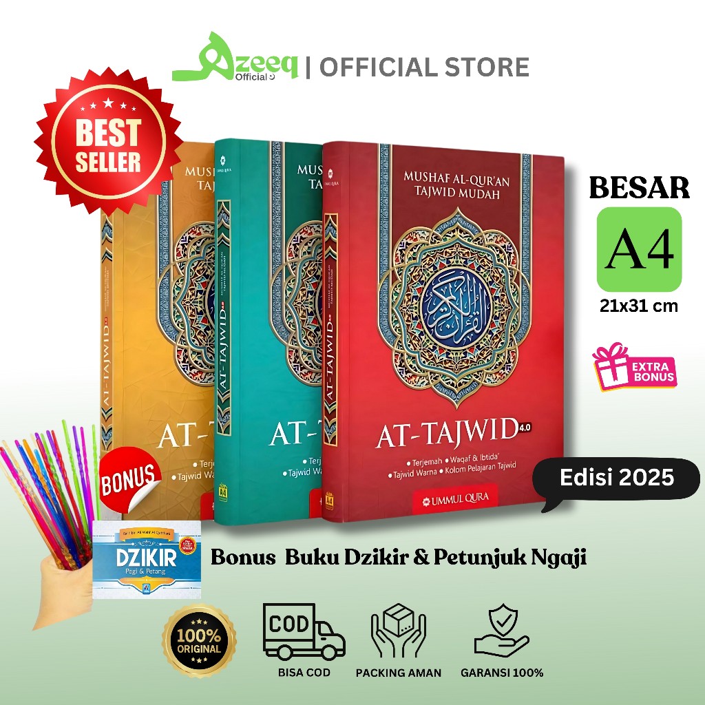 Jual Al Quran At-Tajwid Tajwid Mudah Ukuran A4 & A5 Terjemah Waqaf ...