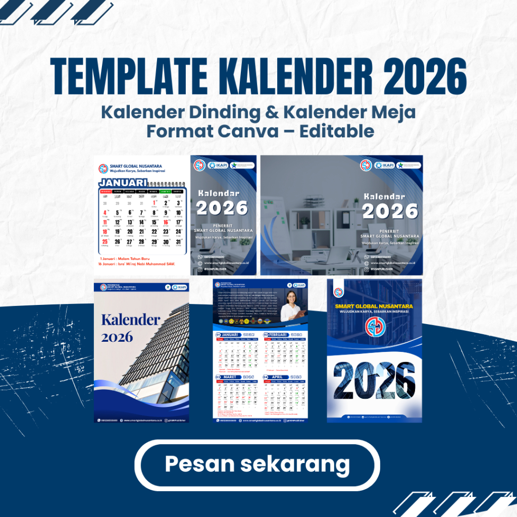 Jual Template Kalender 2026 Canva | Kalender Dinding & Meja | Editable ...