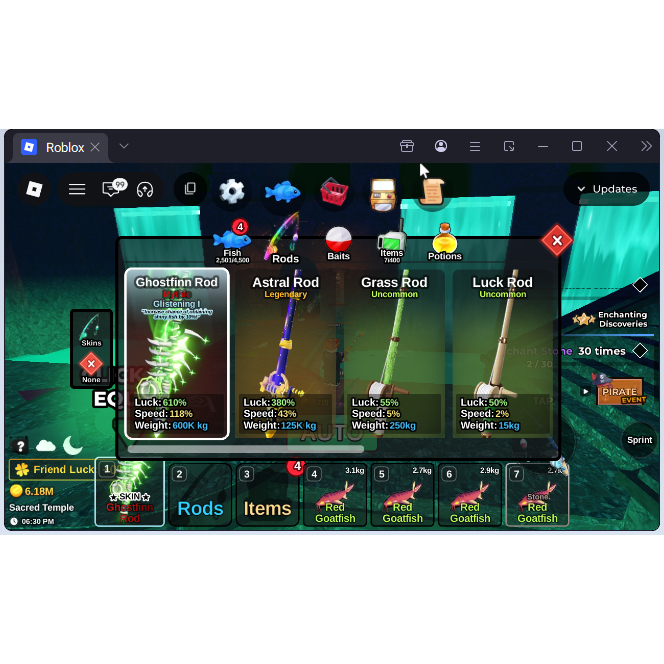Jual ROBLOX Akun Fish It Polosan Rod Ghostfin 1 Ikan Secret Siap Pakai ...