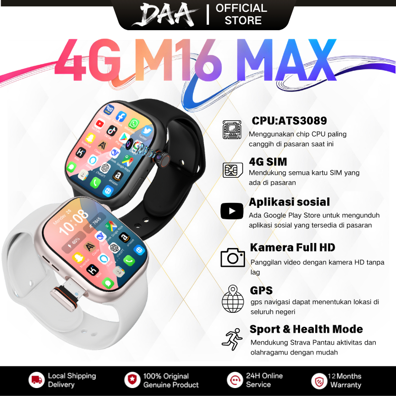 Jual DAA SmartWatch M16 4G & 5G | RAM 6 / 256GB | SIM CARD | Bisa ...