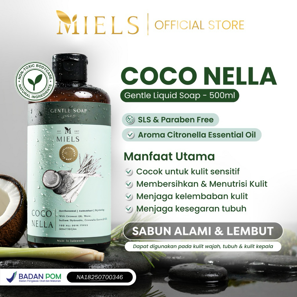 Jual Miels - Coco Nella Gentle Soap Series 500 ml - Face & Body Liquid ...
