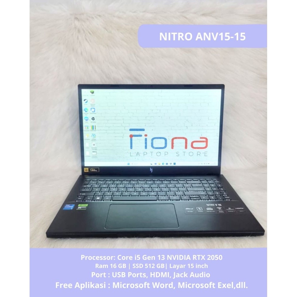 Jual Laptop Acer Nitro ANV15-15 | Core i5 Gen 13 NVIDIA RTX 2050| Ram ...