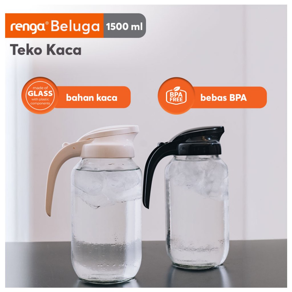 Jual Renga Beluga Teko Pitcher Kaca Bening Transparan Tebal Food Grade ...