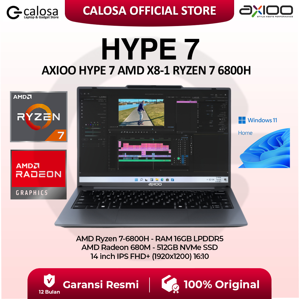 Jual Laptop Axioo Hype 7 AMD X8-1 Ryzen 7 6800H 16GB 512GB 14 inch ...